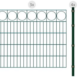 Arvotec Zaun "ESSENTIAL 100 zum Einbetonieren "Ring"" Zaunelemente Gr. H/L: 100 cm x 6 m H/L: 100 cm, grün (dunkelgrün) Zaunelemente