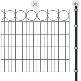 Arvotec Zaun "ESSENTIAL 100 zum Einbetonieren "Ring"" Zaunelemente Gr. H/L: 100 cm x 6 m H/L: 100 cm, grau (anthrazit) Zaunelemente