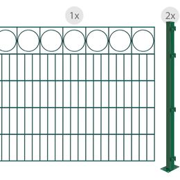 Arvotec Zaun "EASY 100 zum Aufschrauben "Ring"" Zaunelemente Gr. H/L: 100 cm x 2 m H/L: 100 cm, grün (dunkelgrün) Zaunelemente