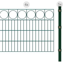 Arvotec Zaun "ESSENTIAL 80 zum Einbetonieren "Ring"" Zaunelemente Gr. H/L: 80 cm x 8 m H/L: 80 cm, grün (dunkelgrün) Zaunelemente