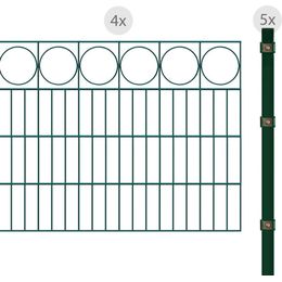 Arvotec Zaun "EXCLUSIVE 80 zum Einbetonieren "Ring"" Zaunelemente Gr. H/L: 80 cm x 8 m H/L: 80 cm, grün (dunkelgrün) Zaunelemente