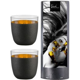 Becher Eisch "Cosmo" Trinkgefäße schwarz (schwarz, transparent, goldfarben) Becher Tassen