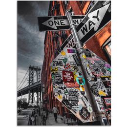 Wandbild Artland "New York Street Fotografie" Bilder Gr. B/H: 60 cm x 80 cm, Alu-Dibond-Druck Amerika, 1 St., grau Kunstdrucke