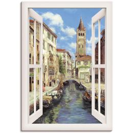 Wandbild Artland "Venedig" Bilder Gr. B/H: 70 cm x 100 cm, Leinwandbild Venedig Hochformat, 1 St., beige (naturfarben) Kunstdrucke
