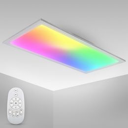 LED Deckenleuchte B.K.LICHT "BK_DP1369 RGB Panel, CCT Farbtemperatur einstellbar, Dimmbar" Lampen silberfarben LED Panels 595x295x42mm, 7 Farben, Dimmbar, Ultra-Flach, mit Fernbedienung