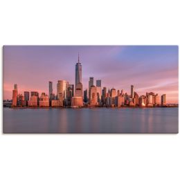 Wandbild Artland "New York City" Bilder Gr. B/H: 100 cm x 50 cm, Leinwandbild New York Querformat, 1 St., pink Kunstdrucke