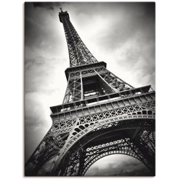 Wandbild Artland "Eiffelturm Paris" Bilder Gr. B/H: 60 cm x 80 cm, Leinwandbild Gebäude, 1 St., schwarz Kunstdrucke