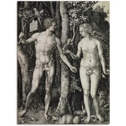Wandbild Artland "Adam und Eva. 1504" Bilder Gr. B/H: 60 cm x 80 cm, Leinwandbild Religion, 1 St., schwarz Kunstdrucke