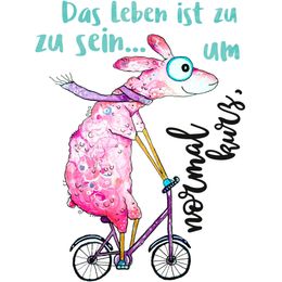 Wandtattoo Wall-Art "Das Leben ist zu kurz, um normal sein..." Wandtattoos Gr. B/H: 68 cm x 90 cm, Tiere, bunt Wandtattoos Tiere