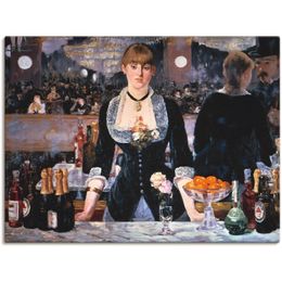 Wandbild Artland "Die Bar des Folies-Bergeres, um 1881" Bilder Gr. B/H: 80 cm x 60 cm, Leinwandbild Frau Querformat, 1 St., bunt Kunstdrucke