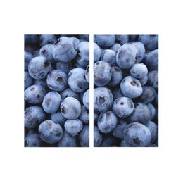 Herd-Abdeckplatte Wall-Art "Herdabdeckplatte Blaubeeren" Herdabdeckplatten Gr. B/H: 60 cm x 52 cm, 2 tlg., blau Küchendekoration