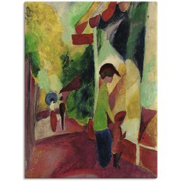 Wandbild Artland "Schaufenster mit gelben Bäumen. 1914" Bilder Gr. B/H: 60 cm x 80 cm, Leinwandbild Gruppen & Familien, 1 St., bunt Kunstdrucke