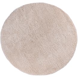 Teppich Home Affaire "Shaggy 30" Teppiche Gr. Ø 190 cm, 30 mm, 1 St., beige (sand) Esszimmerteppiche