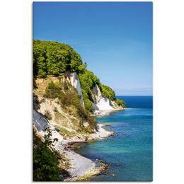 Wandbild Artland "Kreidefelsen Ostseeküste Insel Rügen" Bilder Gr. B/H: 60 cm x 90 cm, Leinwandbild Felsen Hochformat, 1 St., blau Kunstdrucke als Alubild, Leinwandbild, Wandaufkleber oder Poster in versch. Größen