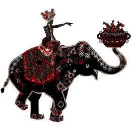 Wandtattoo Wall-Art "Metallic asiatischer Indischer Elefant" Wandtattoos Gr. B/H: 103 cm x 90 cm, Tiere, bunt Wandtattoos Tiere