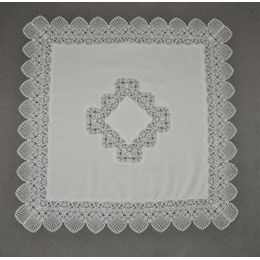 Mitteldecke Stickereien Plauen "Tischdecke Rosenzauber" Tischdecken Gr. B/L: 85 cm x 85 cm, beige (sekt) Mitteldecken