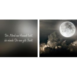 Leinwandbild queence "Mond" Bilder Gr. B/H/T: 80 cm x 40 cm x 2 cm, grau Leinwandbilder