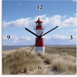 Wanduhr Artland "Leuchtturm Sylt" Wanduhren Gr. B/H/T: 30 cm x 30 cm x 1,7 cm, Funkuhr, blau Wanduhren