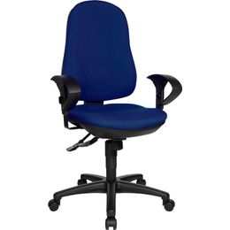 Bürostuhl Topstar "Support SY" Stühle Gr. B/H/T: 61 cm x 113 cm x 55 cm, Stoffbezug, Kunststoff, blau (blau, schwarz) Drehstühle