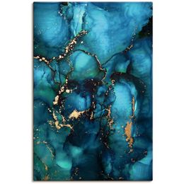 Wandbild Artland "Lagune" Bilder Gr. B/H: 60 cm x 90 cm, Leinwandbild Muster Hochformat, 1 St., blau Kunstdrucke