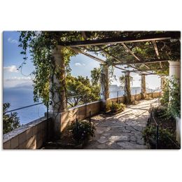 Wandbild Artland "Garten der Villa San Michele auf Capri" Bilder Gr. B/H: 90 cm x 60 cm, Leinwandbild Gebäude Querformat, 1 St., grün Kunstdrucke