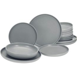 Tafelservice Creatable "Uno" Geschirr-Sets Gr. 12 tlg., grau Tafelservice