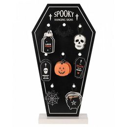 Horror-Shop Dekoobjekt Spooky Halloween Schild im Mini Format