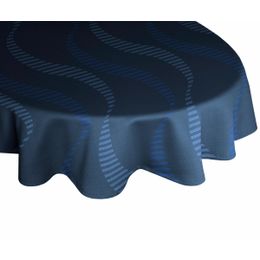 Tischdecke WIRTH "LUPARA" Tischdecken Gr. B/L: 130 cm x 190 cm, oval, blau Tischdecken