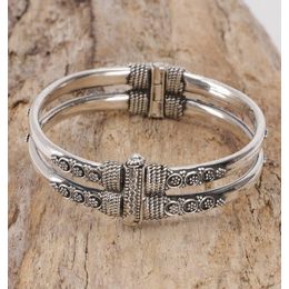 Guru-Shop Armreif Traditionelles indisches Silber Armband