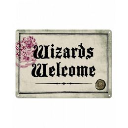 Horror-Shop Hängedekoration Wizards Welcome Metallschild als Harry Potter Merc