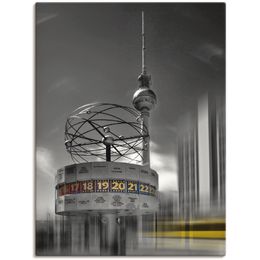 Wandbild Artland "Dynamische-Kunst Berlin Alexanderplatz" Bilder Gr. B/H: 60 cm x 80 cm, Leinwandbild Gebäude, 1 St., schwarz Kunstdrucke