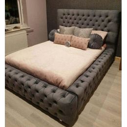 JVmoebel Bett, Design Doppelbett Möbel 180x200 cm Polster Textil Holz Schlafzimmer