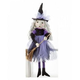 Horror-Shop Dekoobjekt Lila Halloween Hexe Kantenhocker Figur zur Dekorat