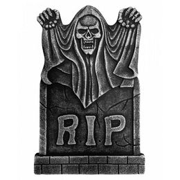 Horror-Shop Dekoobjekt Halloween Grabstein mit Skelett Phantom Reaper 55