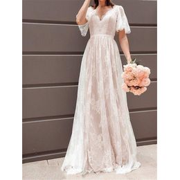 TZTA Trading UG Dirndl Strandkleid Sommerkleid Spitzenkleid Hochzeitskleid Brautjungfernkleid (1-tlg)