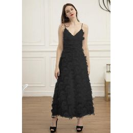 TZTA Trading UG Dirndl Abendkleid Damen Cocktailkleid rückenfreies Spitzen Party langes Kleid (1-tlg)