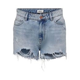 Only Jeansshorts Kurze High Waist Denim Jeans Shorts Destroyed Design ONLPACY (1-tlg) 4140 in Blau