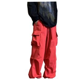 KIKI Loungepants Lockere Sport-Freizeithose mit mehreren Taschen und geradem Bein