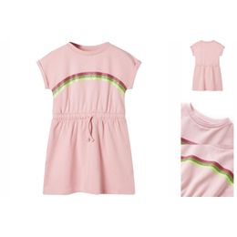 vidaXL A-Linien-Kleid Kinderkleid mit Kordelzug Hellrosa 116