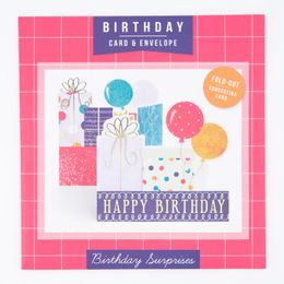 TK Maxx Mehrfarbige Birthday Surprises aufklappbare Geburtstagskarte