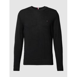 Tommy Hilfiger Strickpullover mit Label-Stitching Modell 'CHAIN'