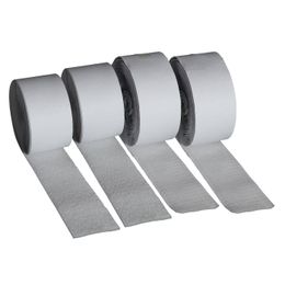 FIXMAN Klett-Klebeband Klettband weiß selbstklebend 4 Rollen Haken und Flausch