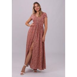 YC Fashion & Style Sommerkleid "Blumiges Viskose Maxikleid mit Seitenschlitz" Alloverdruck