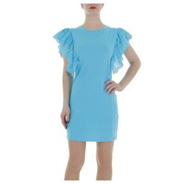Ital-Design Sommerkleid Damen Freizeit (86164406) Stretch Minikleid in Blau