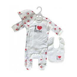 EplusM Shirt & Hose 4-teiliges Baby-Bekleidungs-Set 'I Love MOM'