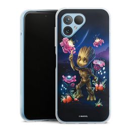 DeinDesign Fairphone 5 Handy Silikon H&uuml;lle Case transparent Handyh&uuml;lle Baby Groot Marvel Guardians Of The Galaxy Silikon Case