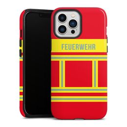 DeinDesign iPhone 13 Pro Max Handy Panzer Handyh&uuml;lle robuste Outdoor H&uuml;lle Schutzh&uuml;lle gl&auml;nzend Fire Fighters Life Saver Fire Fighter Tough Case