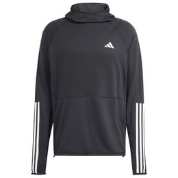 Adidas - Own The Run 3-Stripes Hoodie - Laufshirt Gr M grau