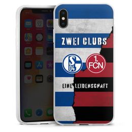 DeinDesign iPhone Xs Max Handy Silikon H&uuml;lle Case transparent Handyh&uuml;lle Friendship 1. Fc N&uuml;rnberg Fc Schalke 04 Silikon Case
