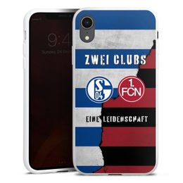 DeinDesign iPhone Xr Handy Silikon H&uuml;lle Case wei&szlig; Handyh&uuml;lle Friendship 1. Fc N&uuml;rnberg Fc Schalke 04 Silikon Case